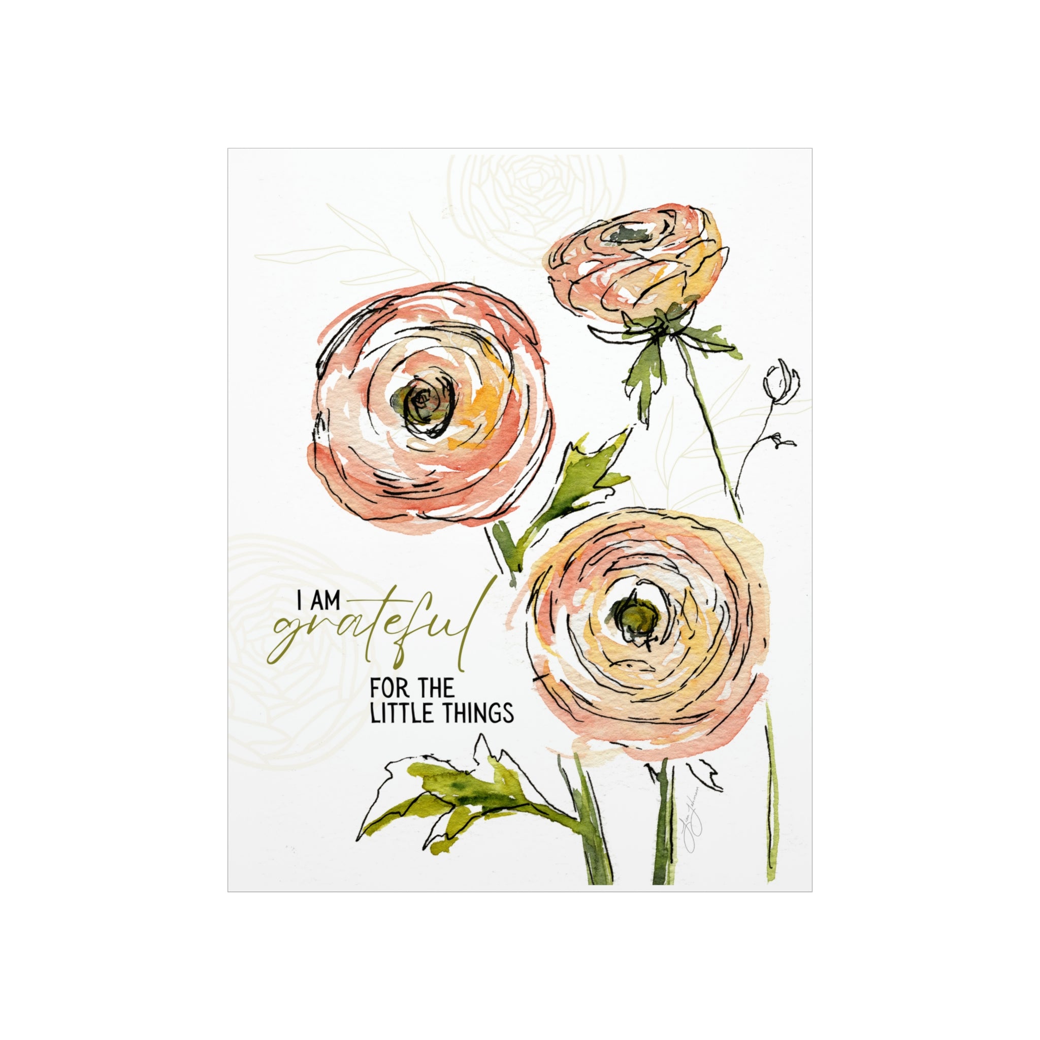 Rananculus Watercolor Painting Print Poster – Lisa Lehmann Designs
